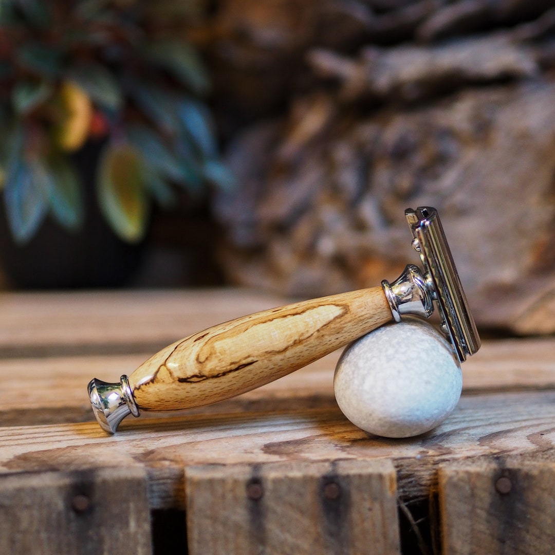 Safety Razor With an Attractive Wooden Handle Made From a Piece of ...