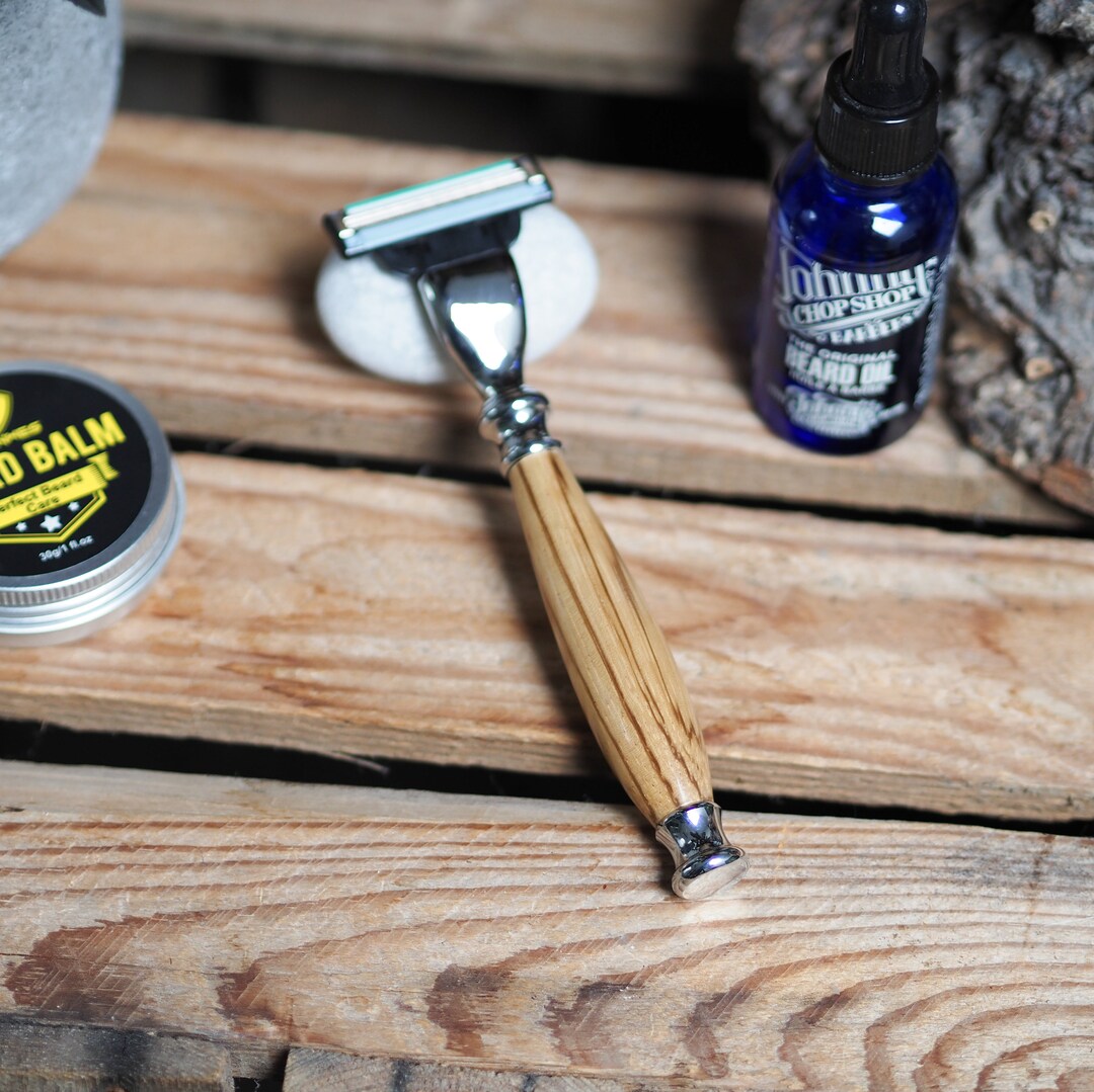 Wooden Razor Handle Made From Zebrano Wood. Wooden Razor. Fusion. Mach ...