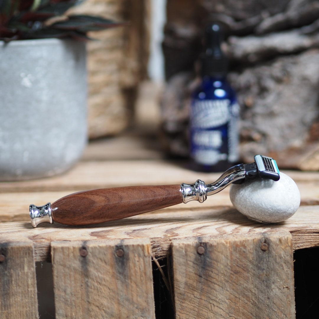 Wooden Razor Handle Made From Walnut. Mens Grooming. Gift for Him ...
