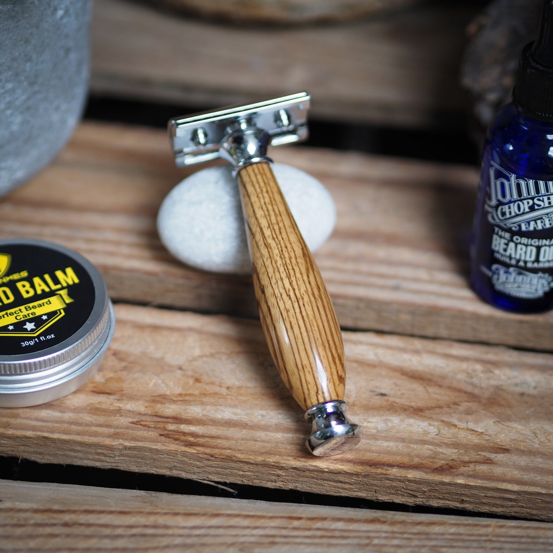 Safety Razor With a Zebrano Wood Handle. Shaving. Wooden Razor. Razor ...