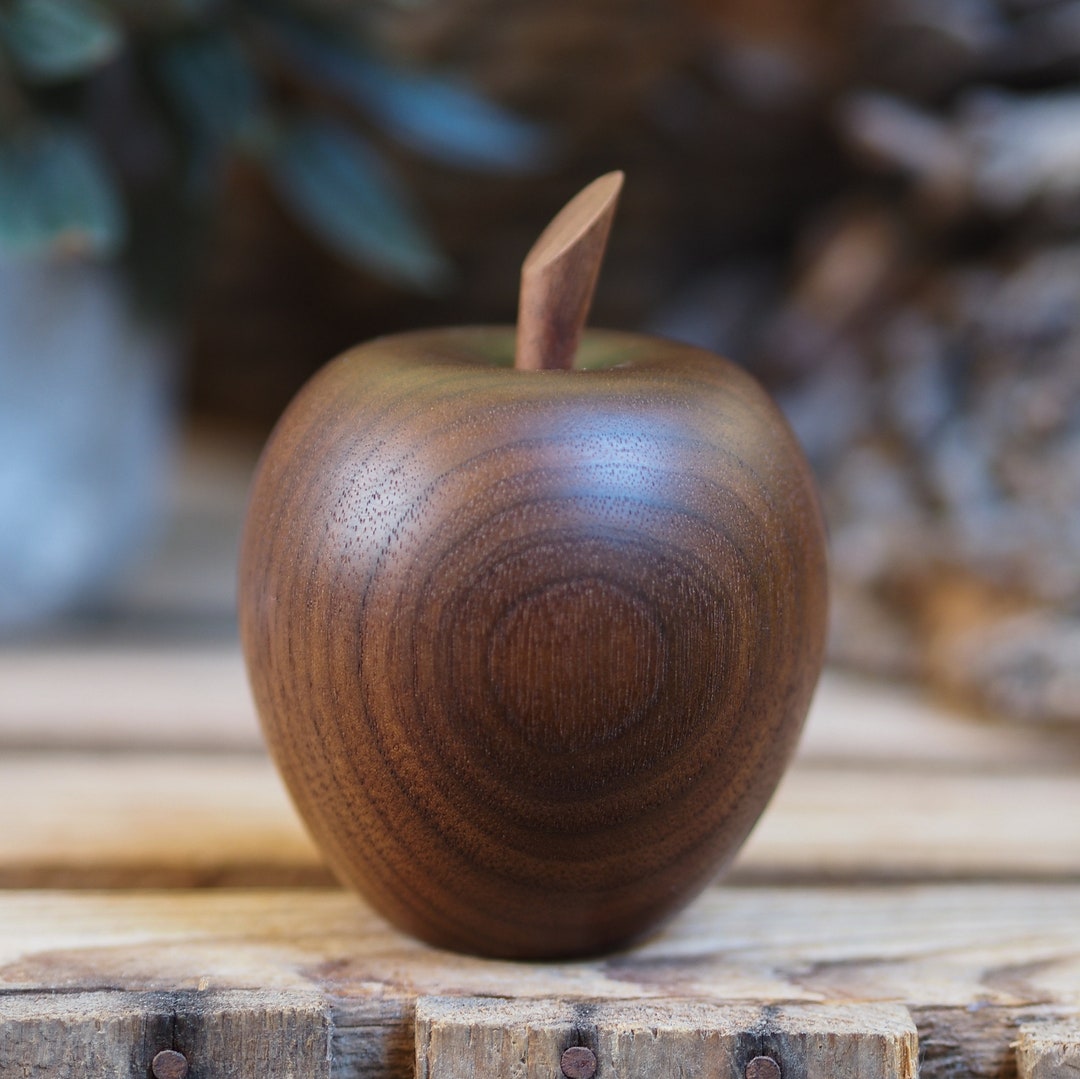 Hand Turned Walnut Wood Apple: Teacher Appreciation Gift - Etsy