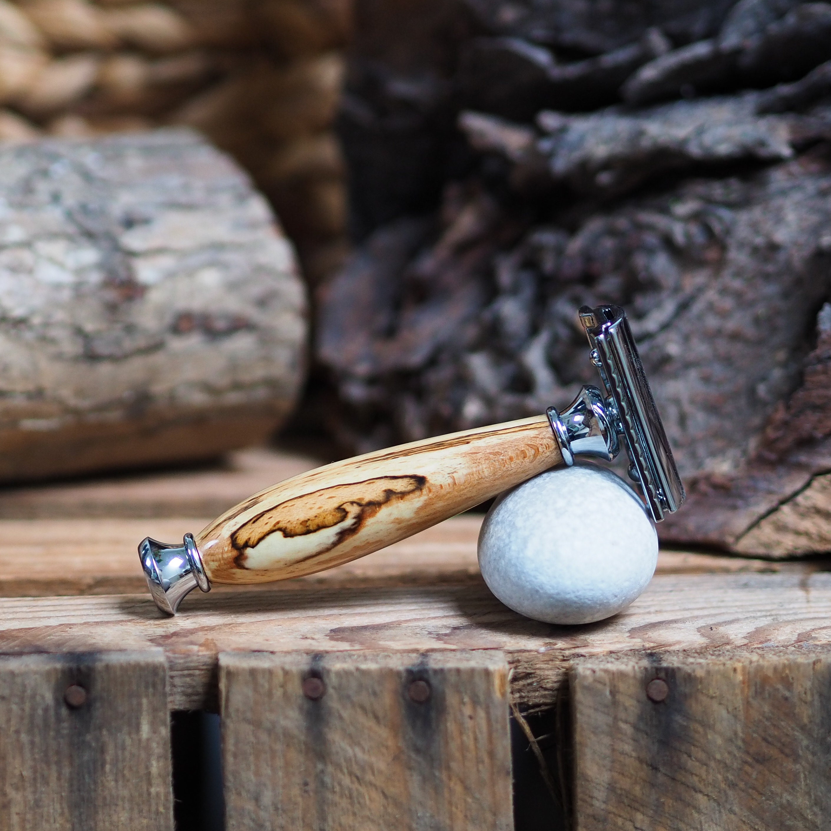 Safety Razor with an attractive wooden handle made from a | Etsy