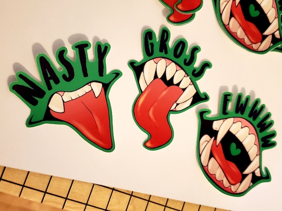 NASTY GROSS EWWW Teeth Stickers Horror Macabre Creepy - Etsy