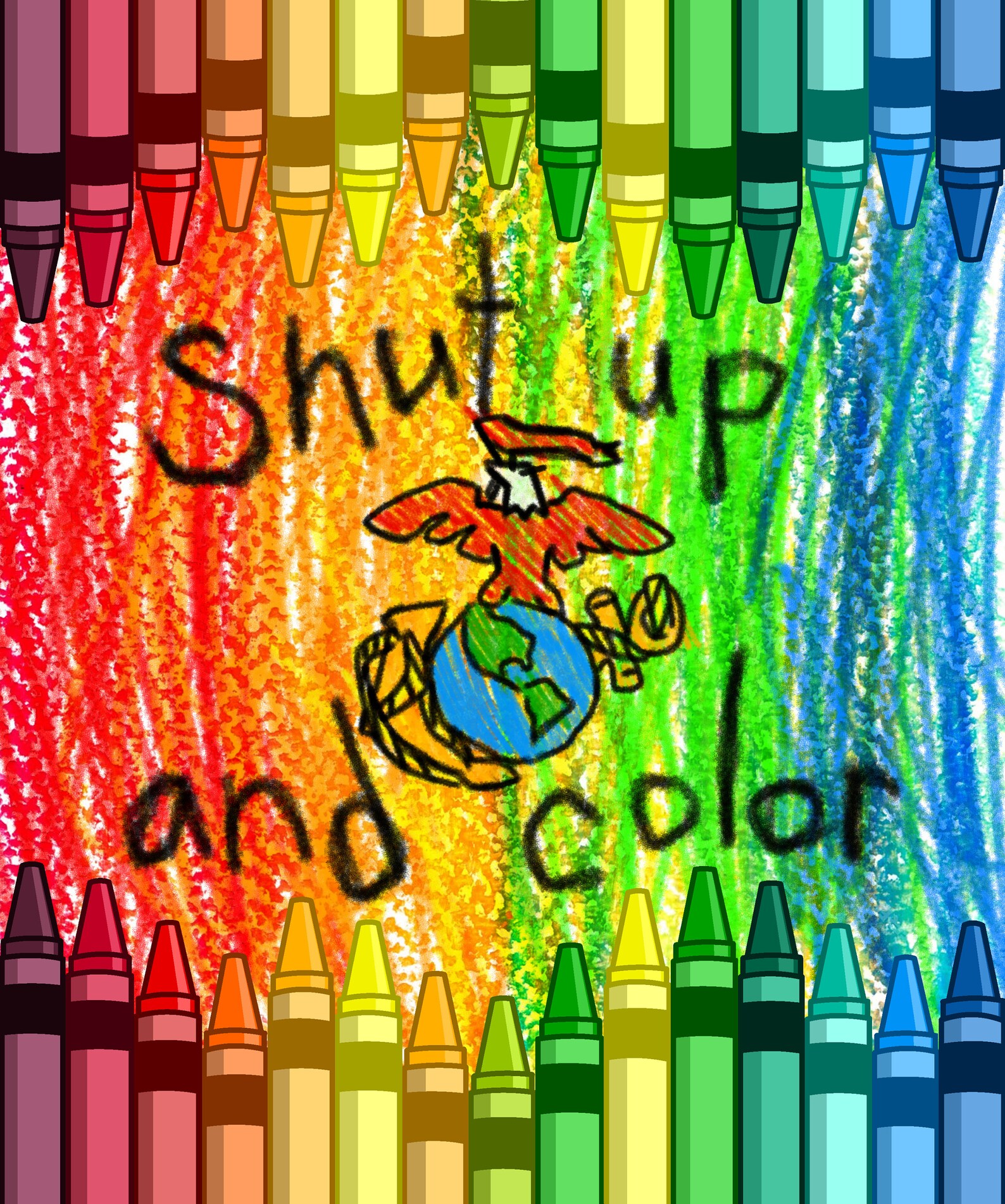 Shut up and Color | Marine Corps Crayon Mousepad - Etsy