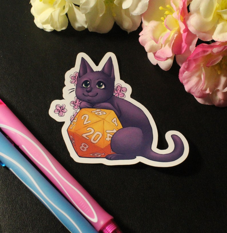 NEW COATS D20 Cat Stickers D&D Gaming Tabletop Nerdy - Etsy
