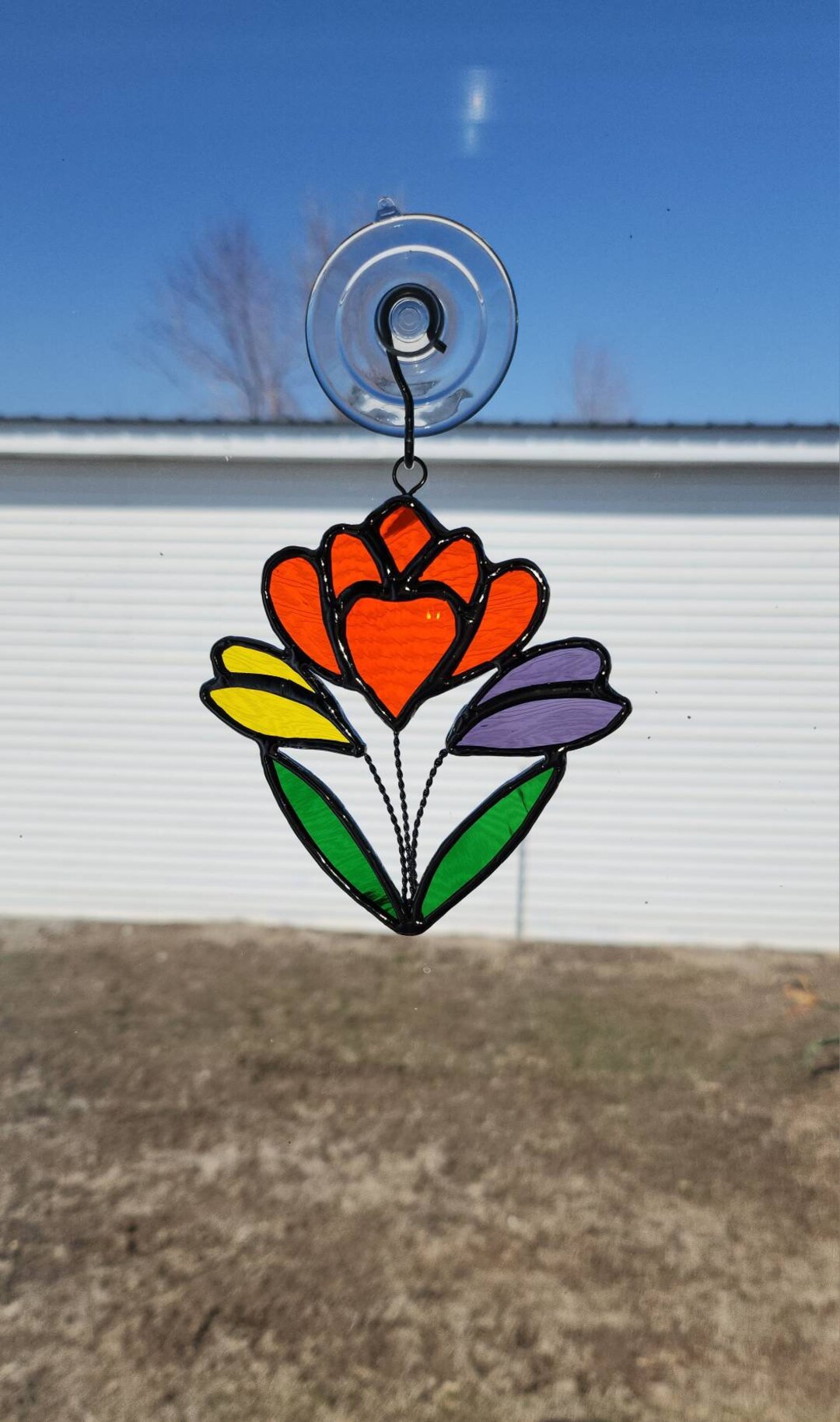 Stained Glass Crocus, Stained Glass Spring Flower, Crocus Sun Catcher ...