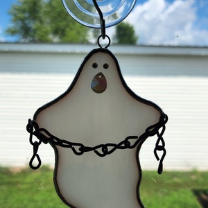 Stained Glass Ghost, Ghost Window Hanging, Halloween Stained Glass ...