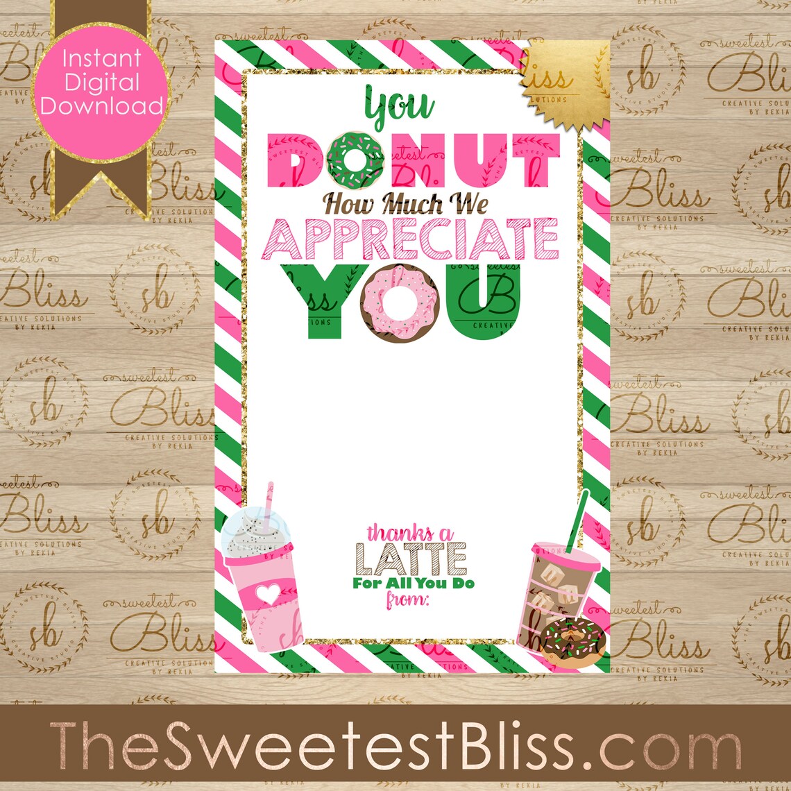 INSTANT DOWNLOAD Donuts and Coffee Teacher Appreciation Teacher Thank ...