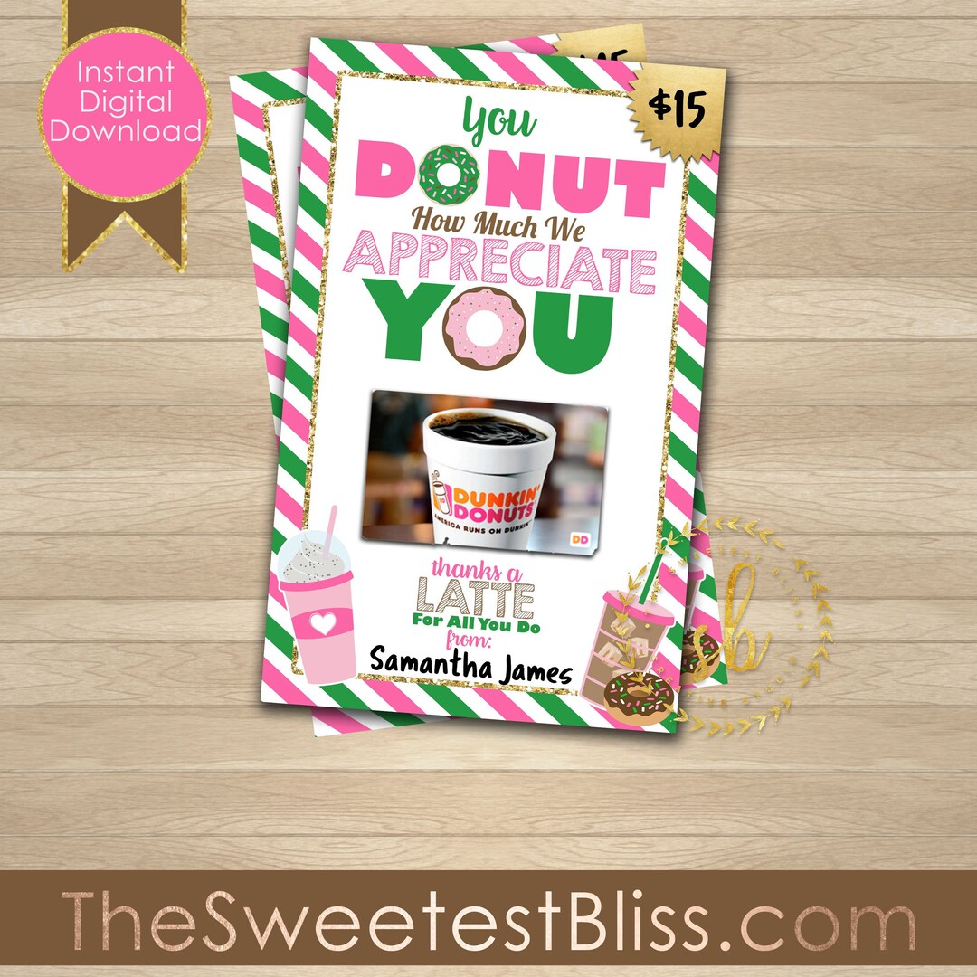 INSTANT DOWNLOAD Donuts and Coffee Teacher Appreciation Teacher Thank ...