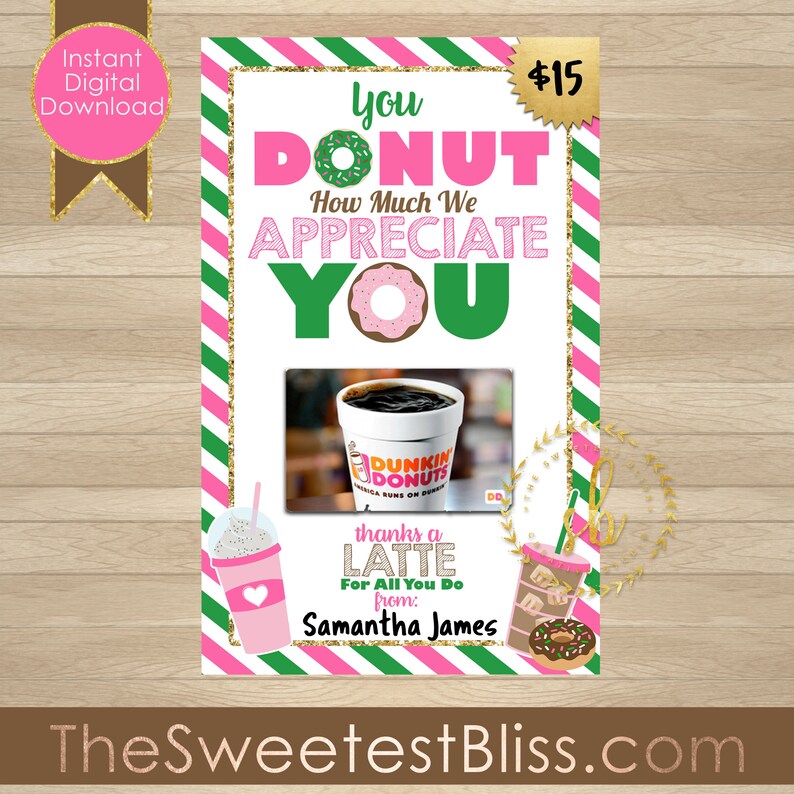 INSTANT DOWNLOAD Donuts and Coffee Teacher Appreciation Teacher Thank ...