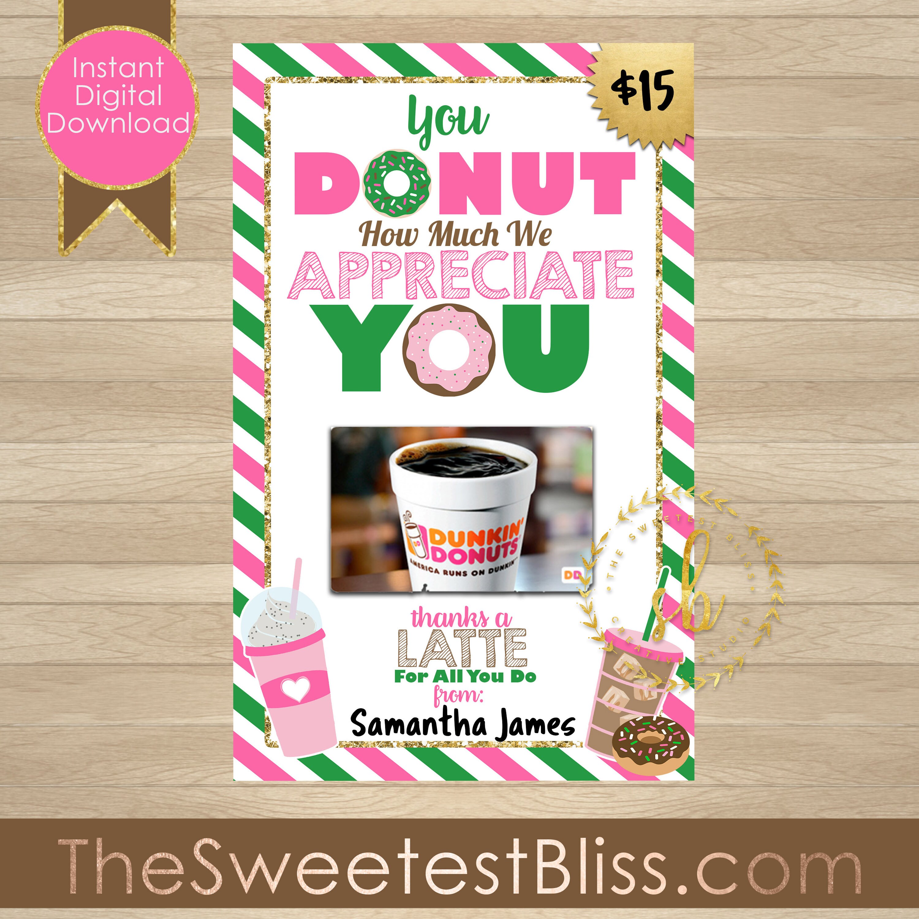 INSTANT DOWNLOAD Donuts and Coffee Teacher Appreciation Teacher Thank ...