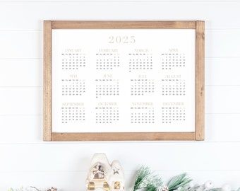 2025 Year Calendar Printable, MONDAY Start, Year Overview 2025, One ...