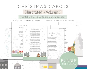 Christmas Carols Songbook Bundle | Printable PDF & Canva Editable ...