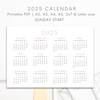 2025 Year Calendar Printable, SUNDAY Start, Year Overview 2025, One ...