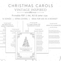 Christmas Carols Booklet | Printable Holiday Songbook, Winter Music ...