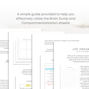 Brain Dump Printable: Life Organizer for Compartmentalization With Self ...