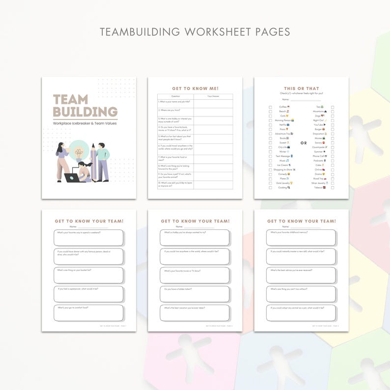 Team Building Worksheets, Get to Know Your Team Printable, Icebreaker ...