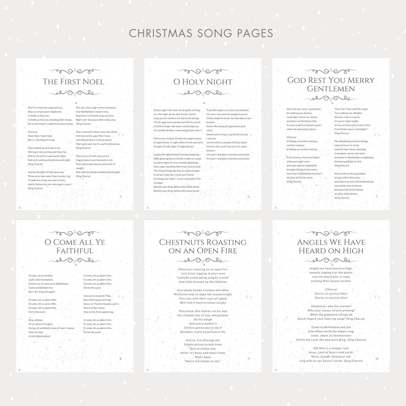 Christmas Carols Songbook Bundle | Printable PDF & Canva Editable ...