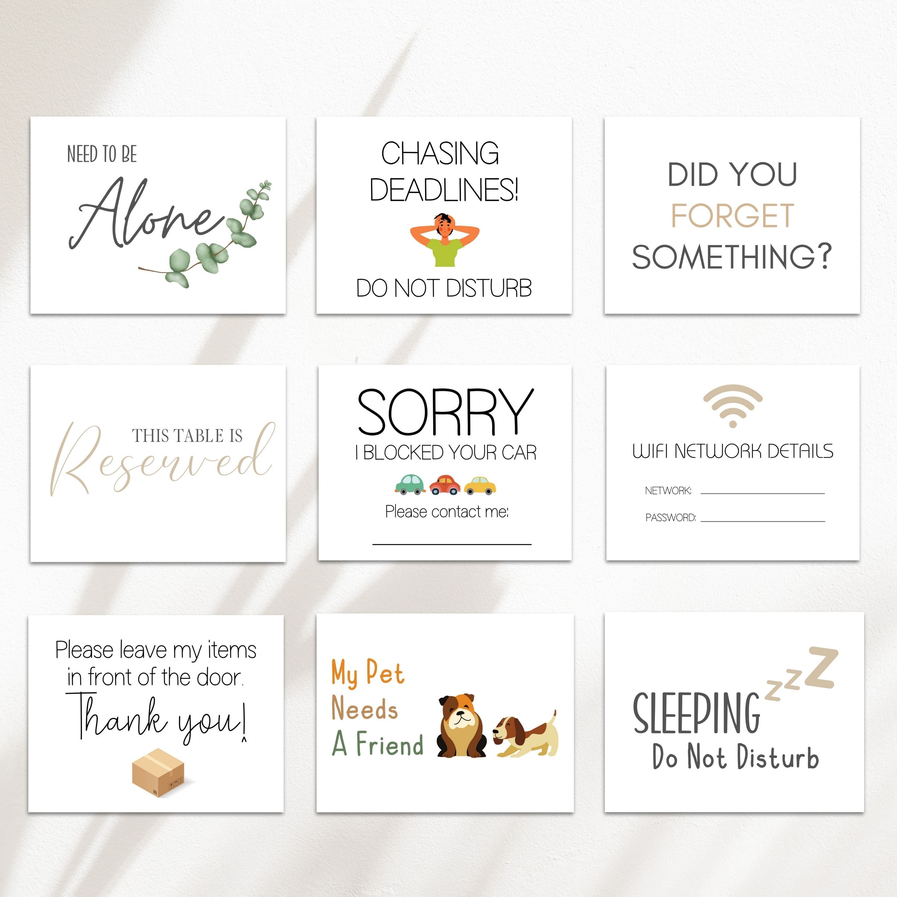 Editable Daily Reminder Cards | Everyday Printable Cards for Life’s ...