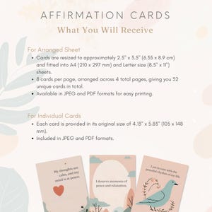 Calm Affirmation Cards, Printable Mindfulness and Positivity Daily ...