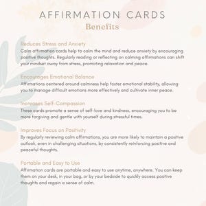 Calm Affirmation Cards, Printable Mindfulness and Positivity Daily ...