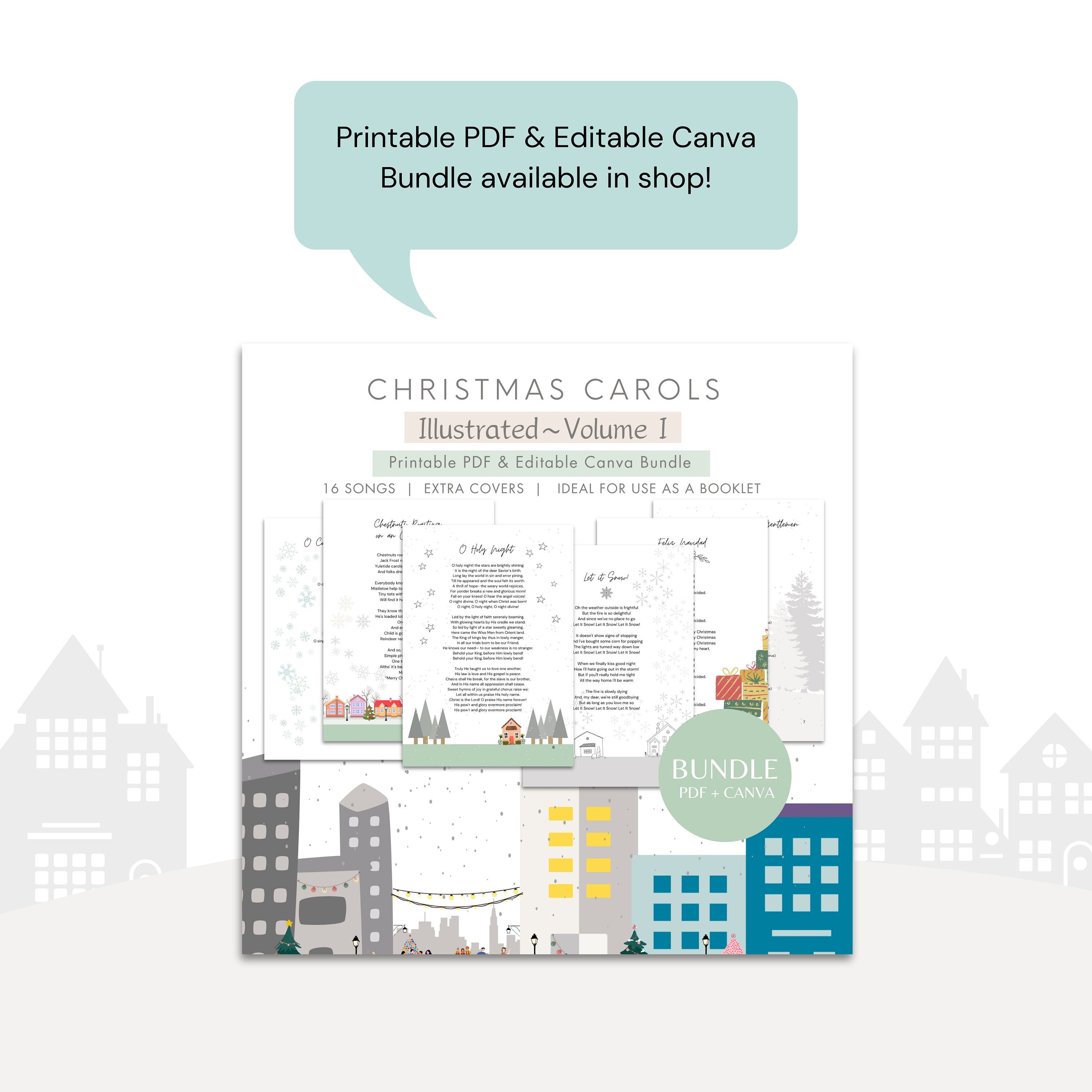 Christmas Carols Songbook Printable PDF | Singalong Caroling Book ...