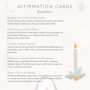 Christmas Affirmation Cards, Printable Holiday Illustration Cards ...