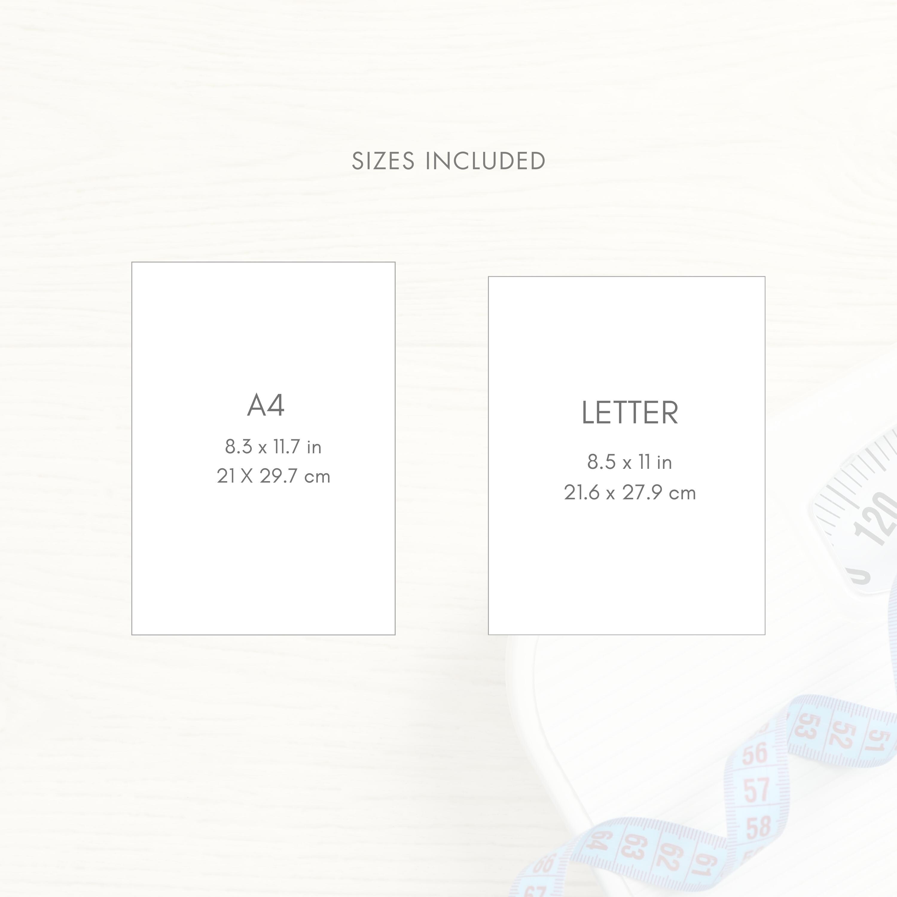 Weight Tracker | Printable PDF | A4 & Letter Size | Portrait Format - Etsy