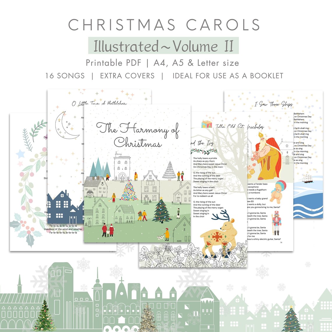 Christmas Carols Songbook Printable PDF | Singalong Caroling Book ...