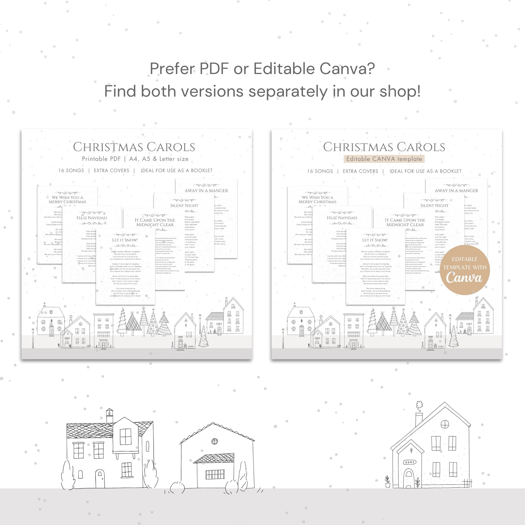 Christmas Carols Songbook Bundle | Printable PDF & Canva Editable ...