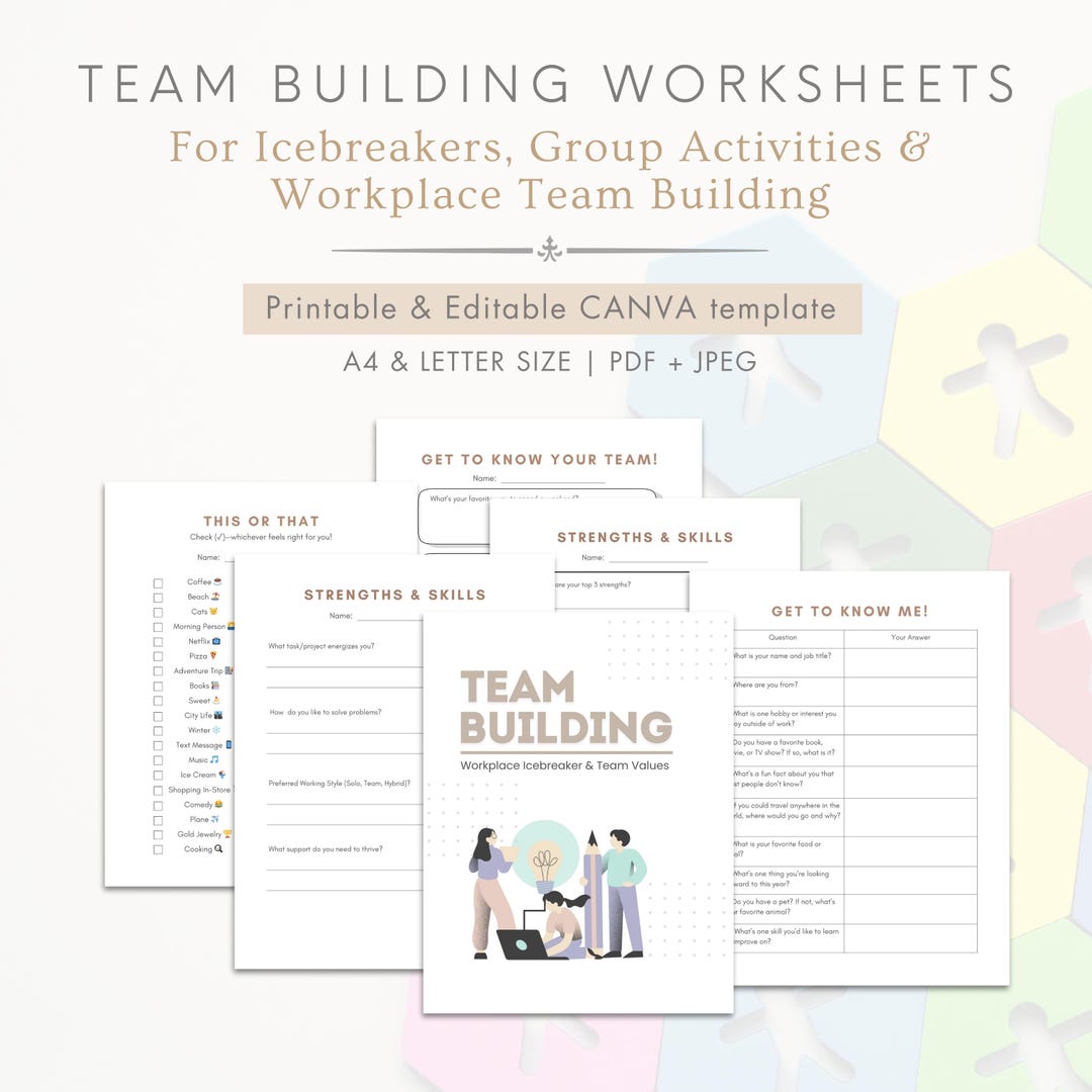 Team Building Worksheets, Get to Know Your Team Printable, Icebreaker ...