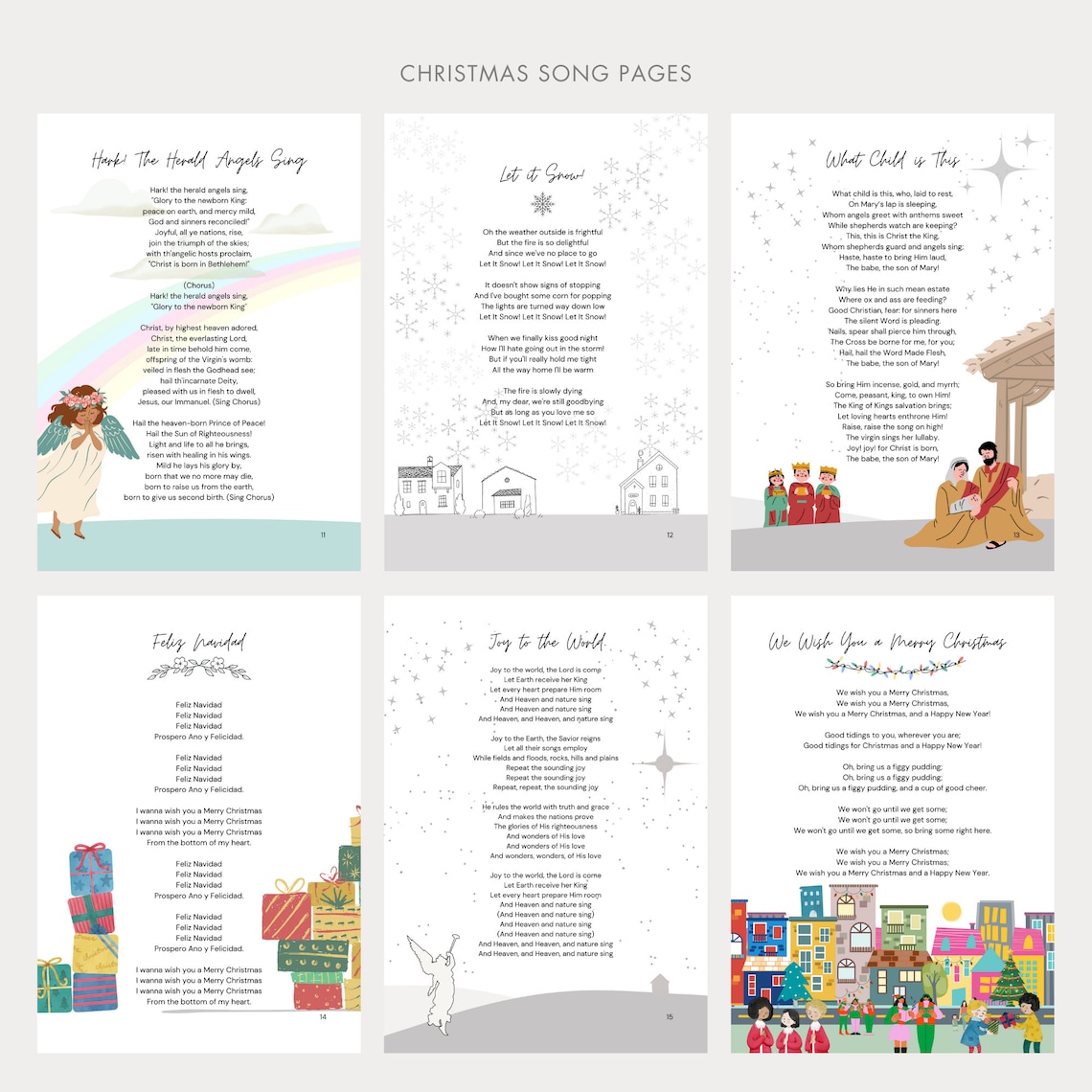 Christmas Carols Songbook Printable PDF | Singalong Caroling Book ...