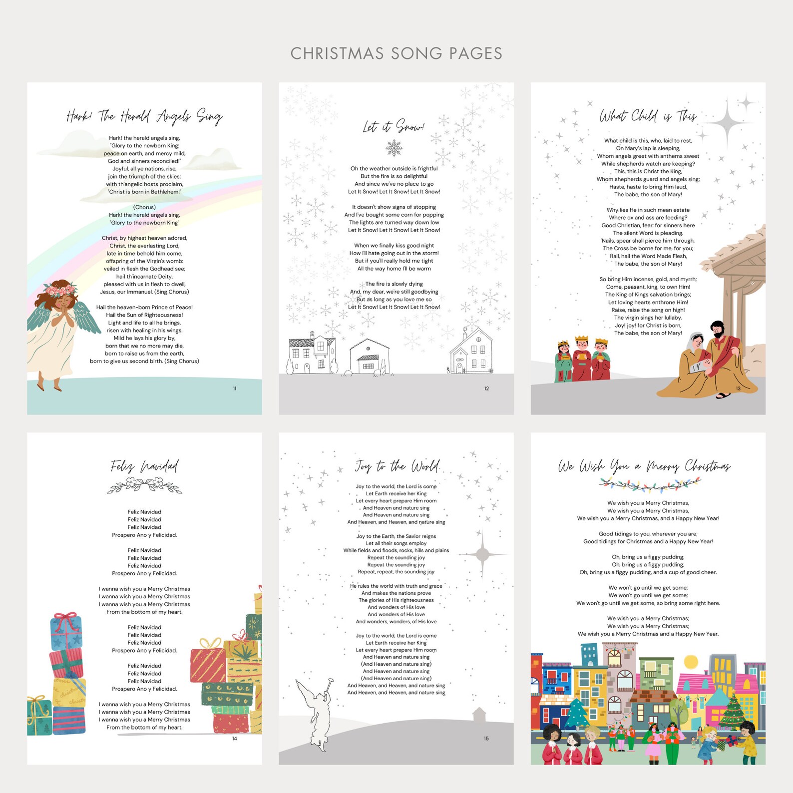 Christmas Carols Songbook Printable PDF | Singalong Caroling Book ...