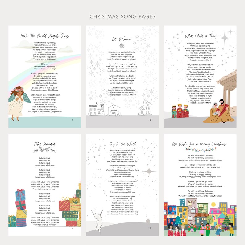 Christmas Carols Songbook Printable PDF | Singalong Caroling Book ...