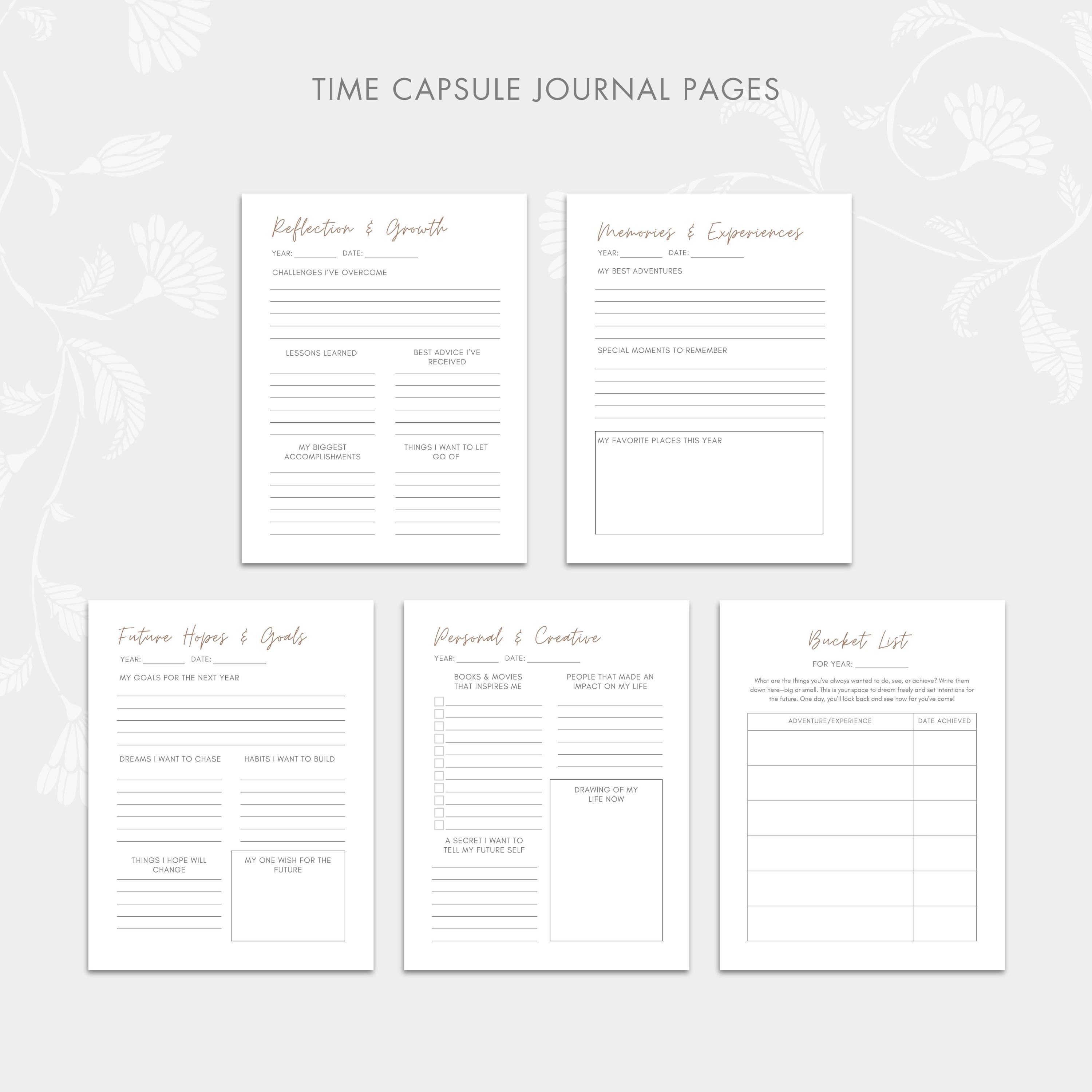 Time Capsule Letter Template | Personalized Letter to Future Me ...
