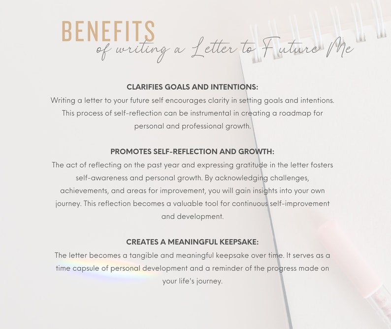 Time Capsule Letter Template, Personalized Letter to Future Me ...