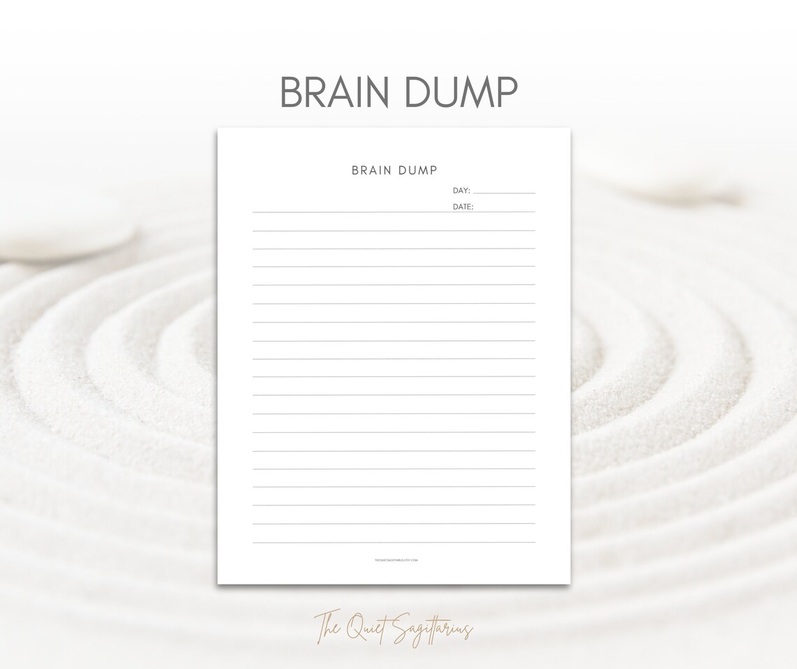 Brain Dump Printable: Life Organizer for Compartmentalization With Self ...