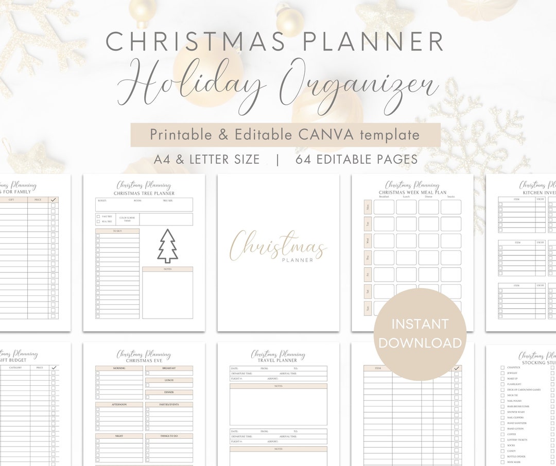 Christmas Planner Printable Editable | Christmas Organizer | Editable ...