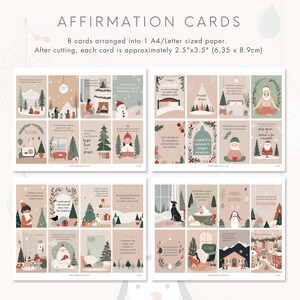 Christmas Affirmation Cards, Printable Holiday Illustration Cards ...