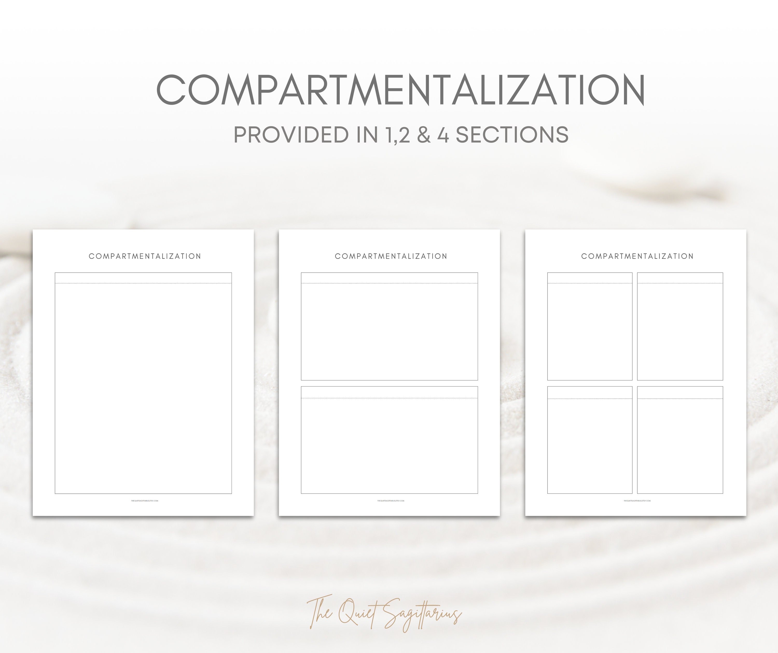 Brain Dump Printable: Life Organizer for Compartmentalization With Self ...