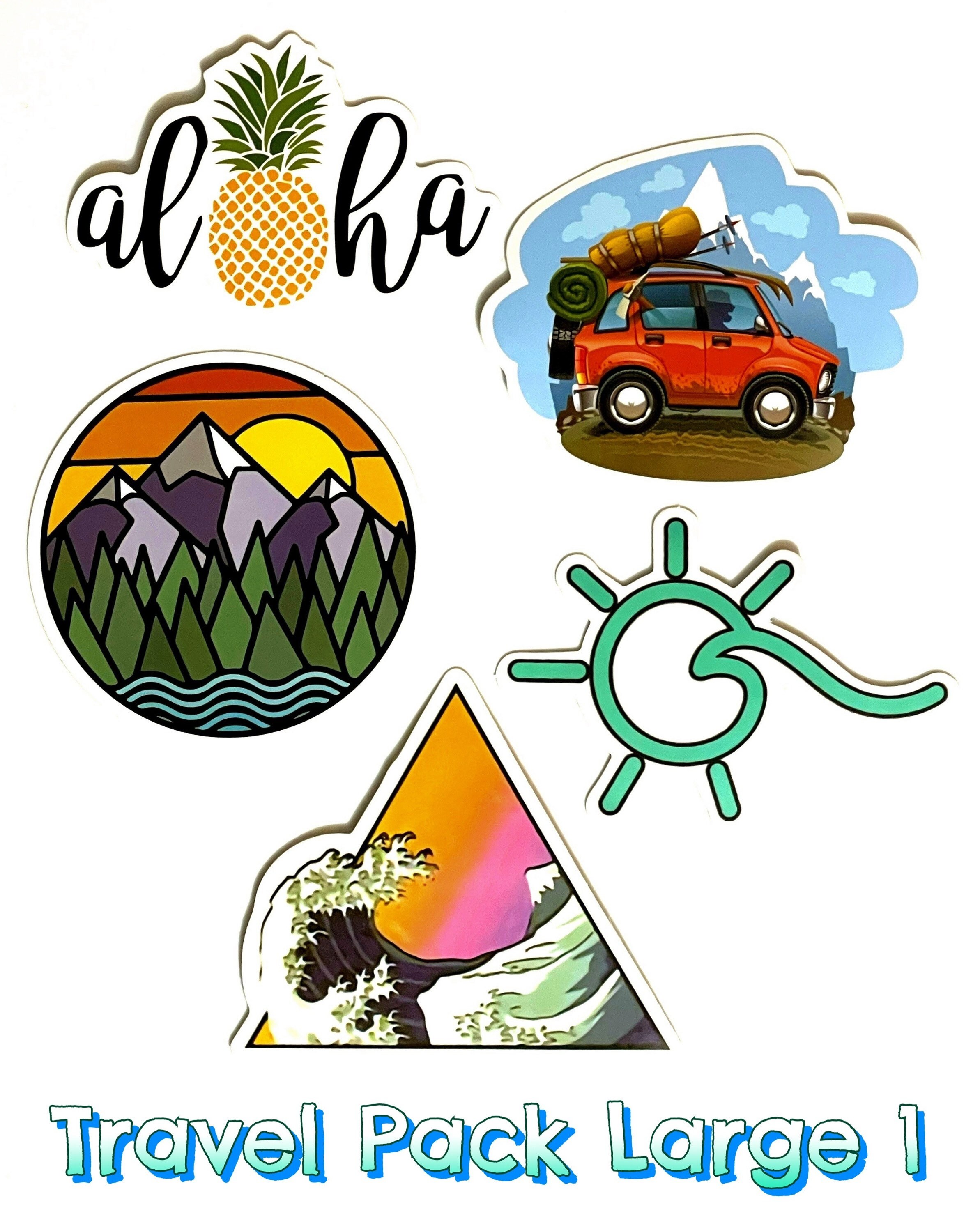 5 PCS Sticker Pack travel LARGE Pack 1 Cute Stickers / Waterproof ...