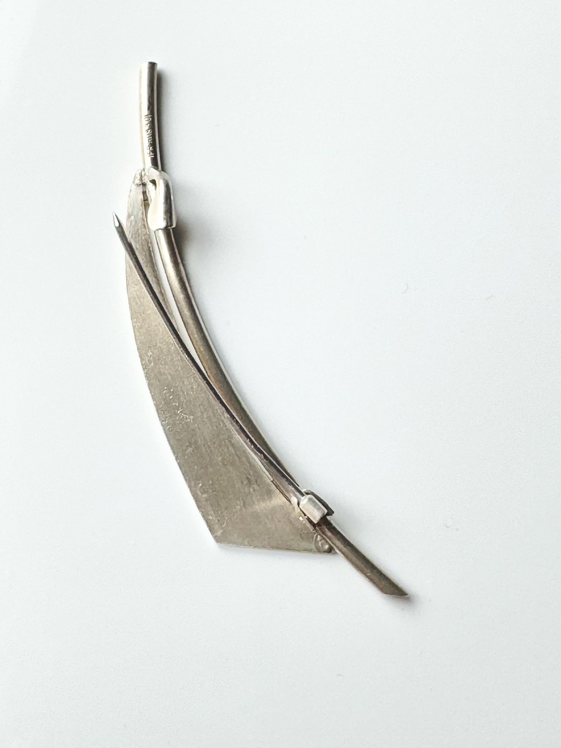 Modernist Finnish Gilded Sterling Silver Brooch , Made by Finnish ...