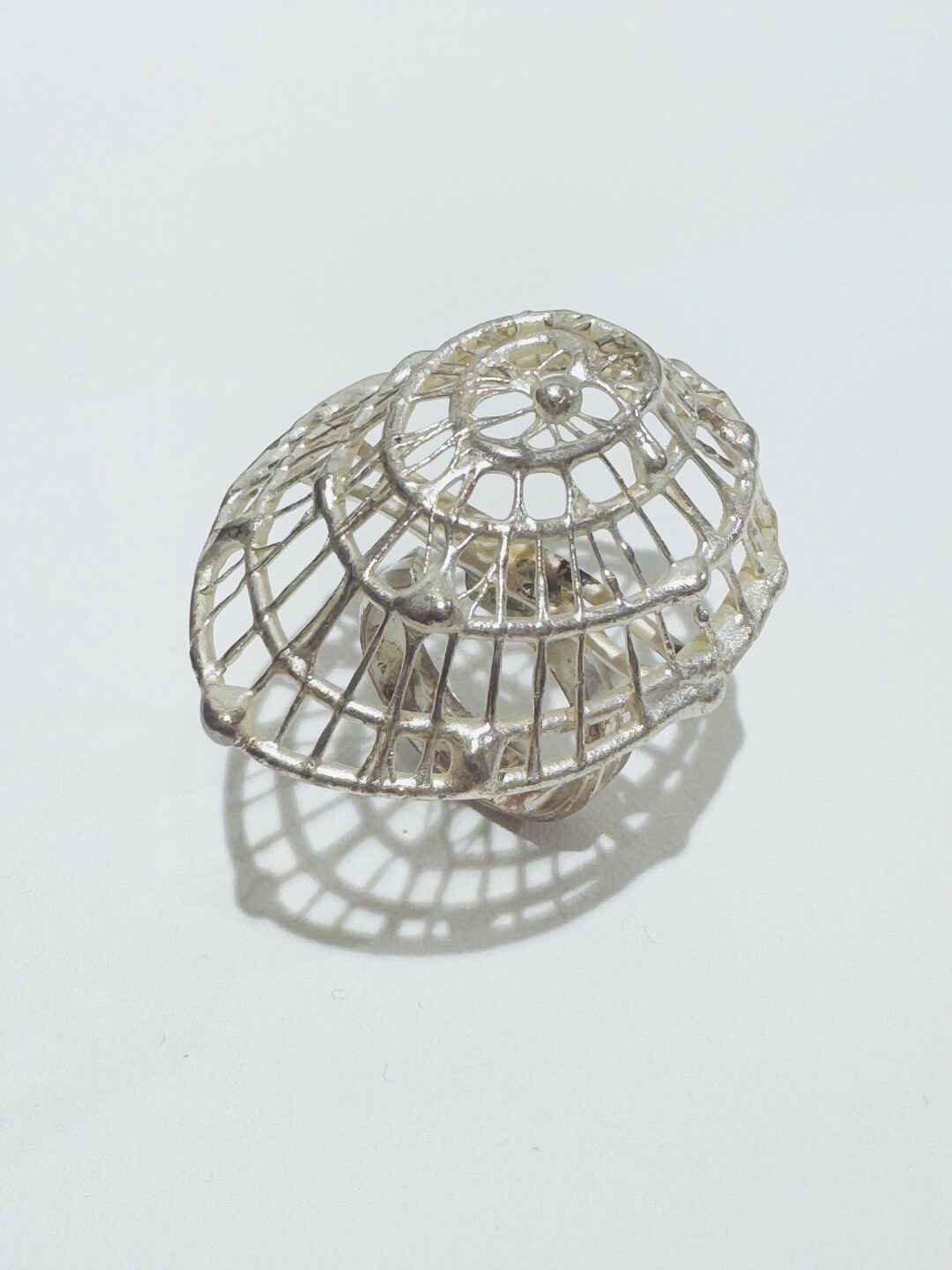 A Big Modernist Wire Mesh Ring With Silver Plated Surface, 1970, Made ...
