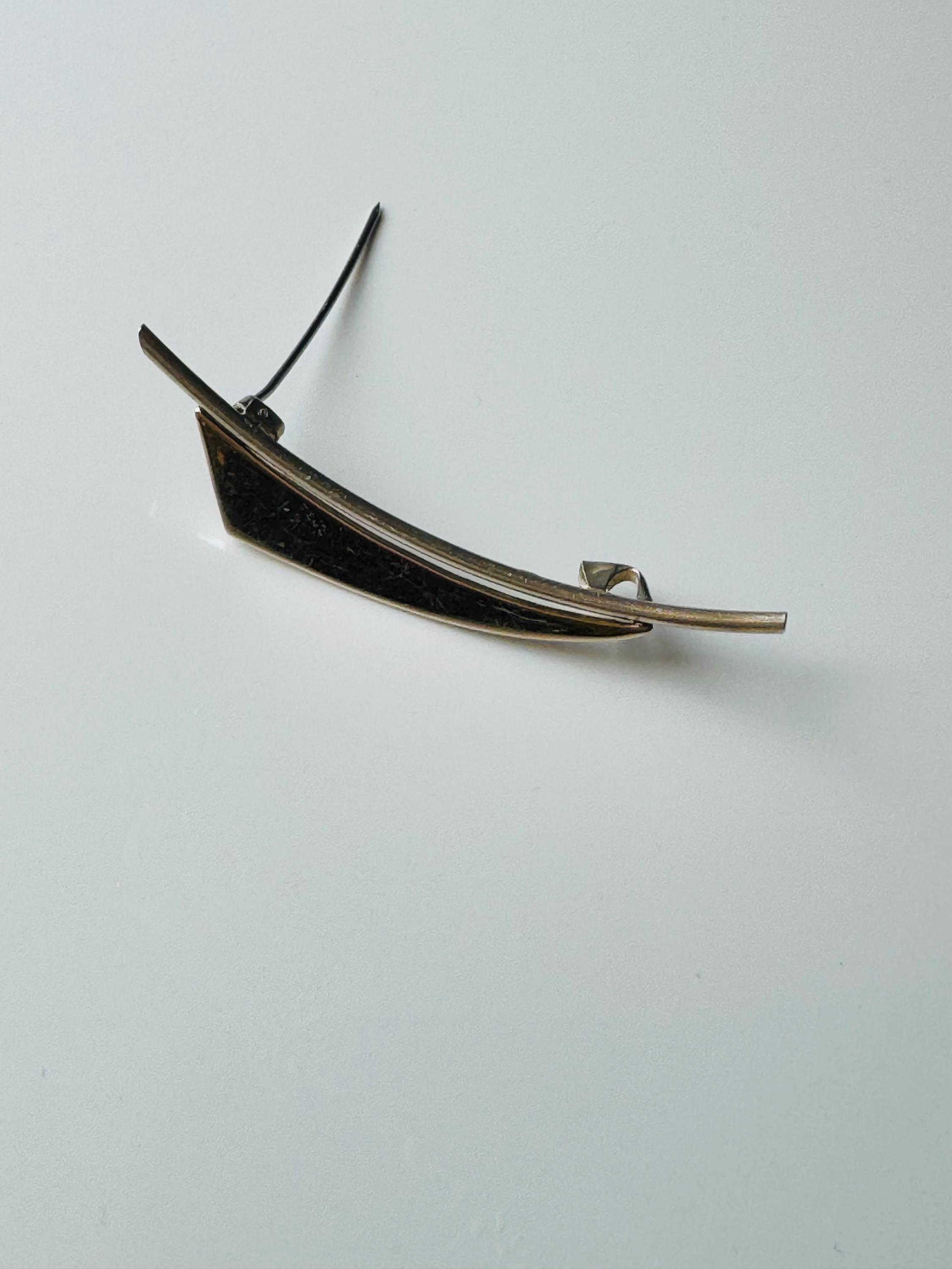 Modernist Finnish Gilded Sterling Silver Brooch , Made by Finnish ...