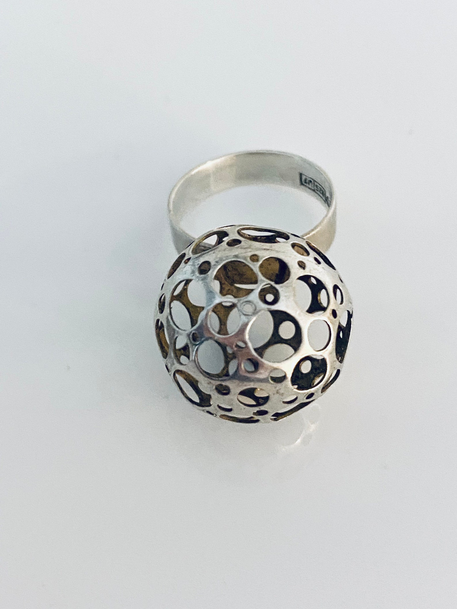 Handmade Rare and Big Size/modernist Vintage Silver Ring Named ...