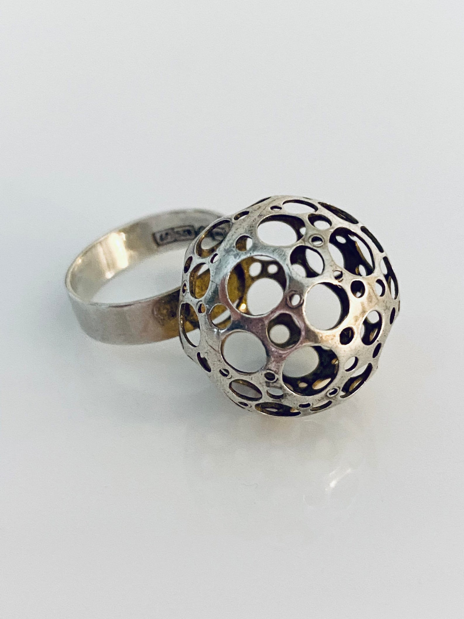 Handmade Rare and Big Size/modernist Vintage Silver Ring Named ...