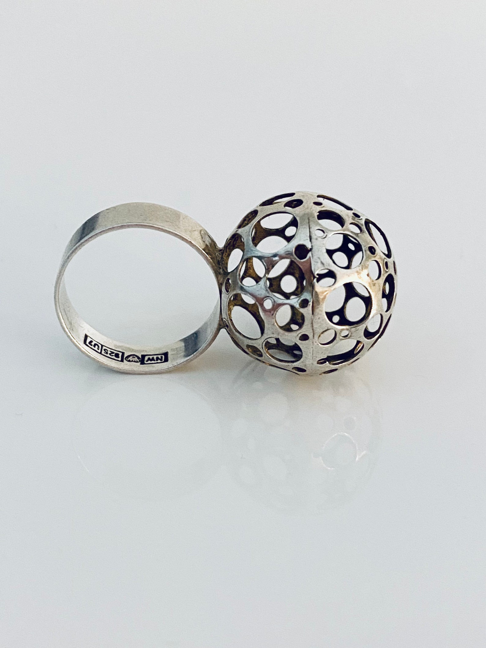 Handmade Rare and Big Size/modernist Vintage Silver Ring Named ...
