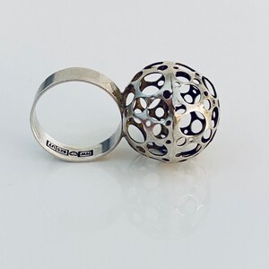 Handmade Rare and Big Size/modernist Vintage Silver Ring Named ...