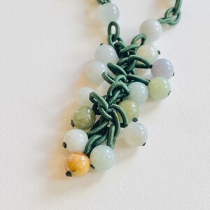 A Elegant Stunning Modernist Real Jade Pendant Necklace Waved With ...