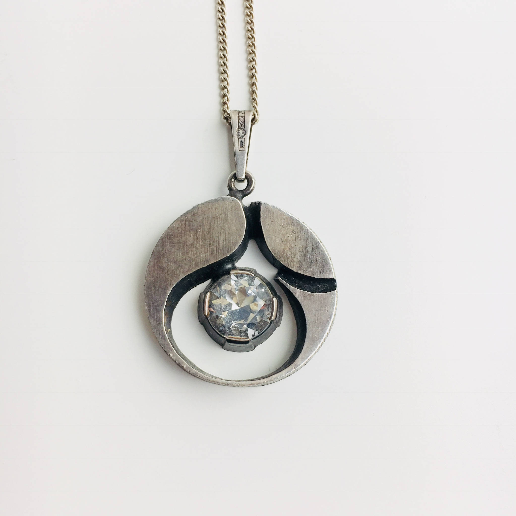 With Orignal Box/a Modernist Karl Laine Sterling Silver and Rock ...